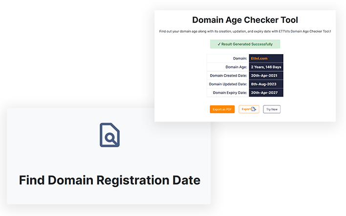Domain Age Checker - Check Website Age | ETTVI